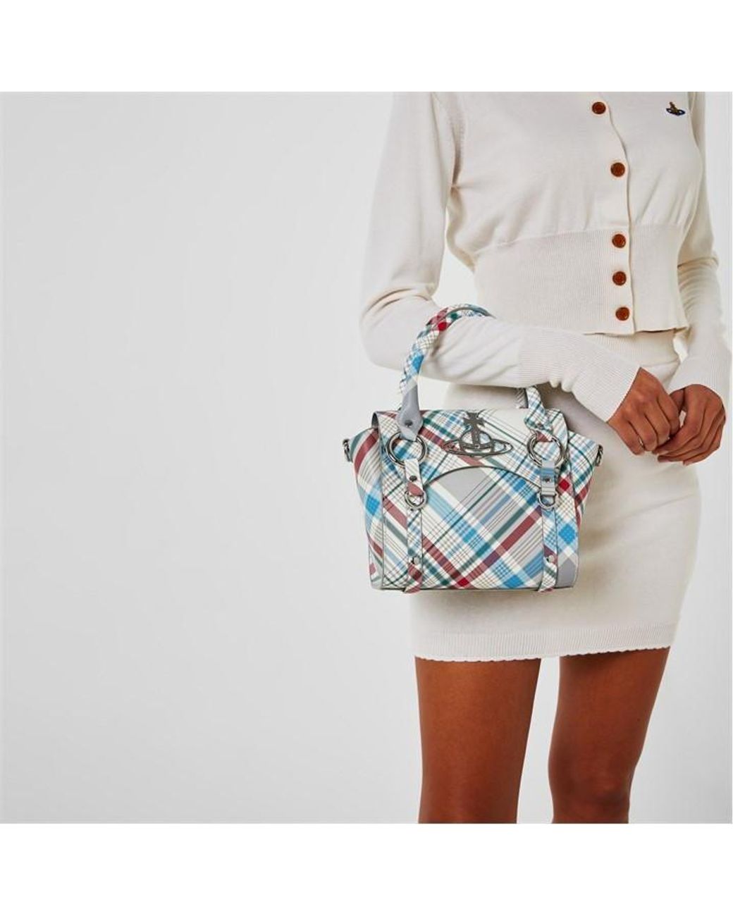 Vivienne Westwood Tartan Mini Berry Handbag in Blue | Lyst UK