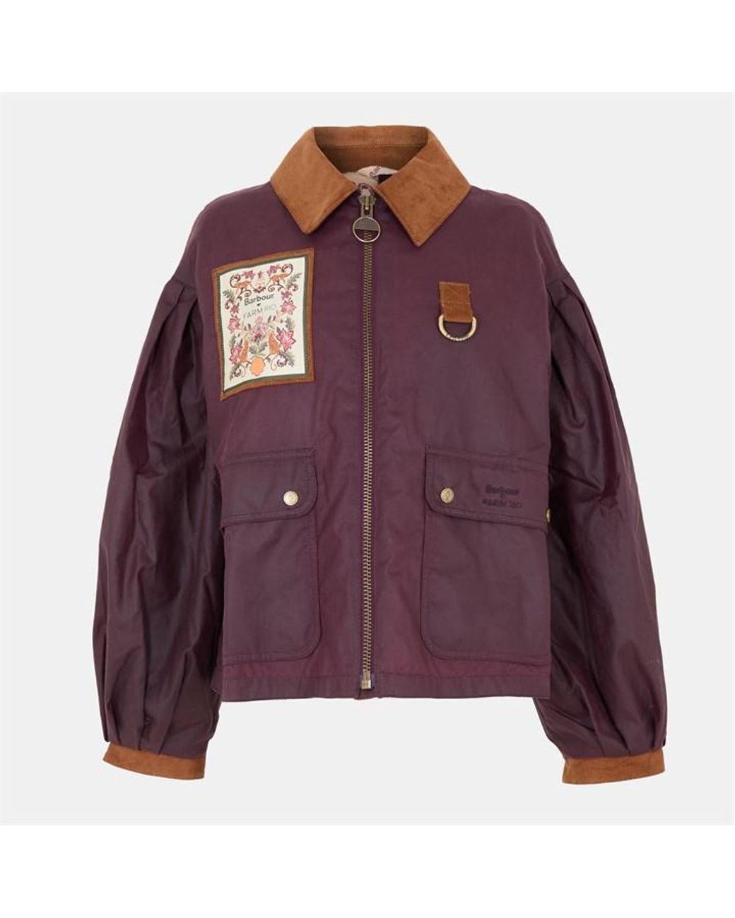 BARBOUR X FARM RIO X Farm Rio Thais Waxed Jacket in Purple | Lyst UK