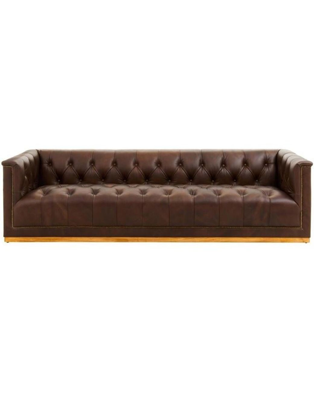 Fifty Five South King Three Seater Tufted Leather Sofa in Brown | Lyst UK