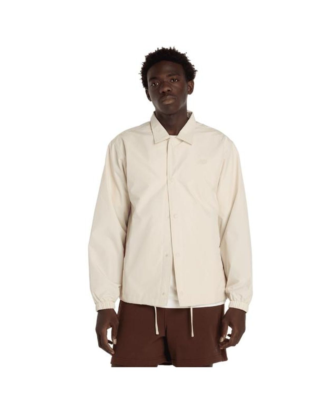 New Balance Lightweight Coaches Jacket Jackets in Natural for Men | Lyst UK