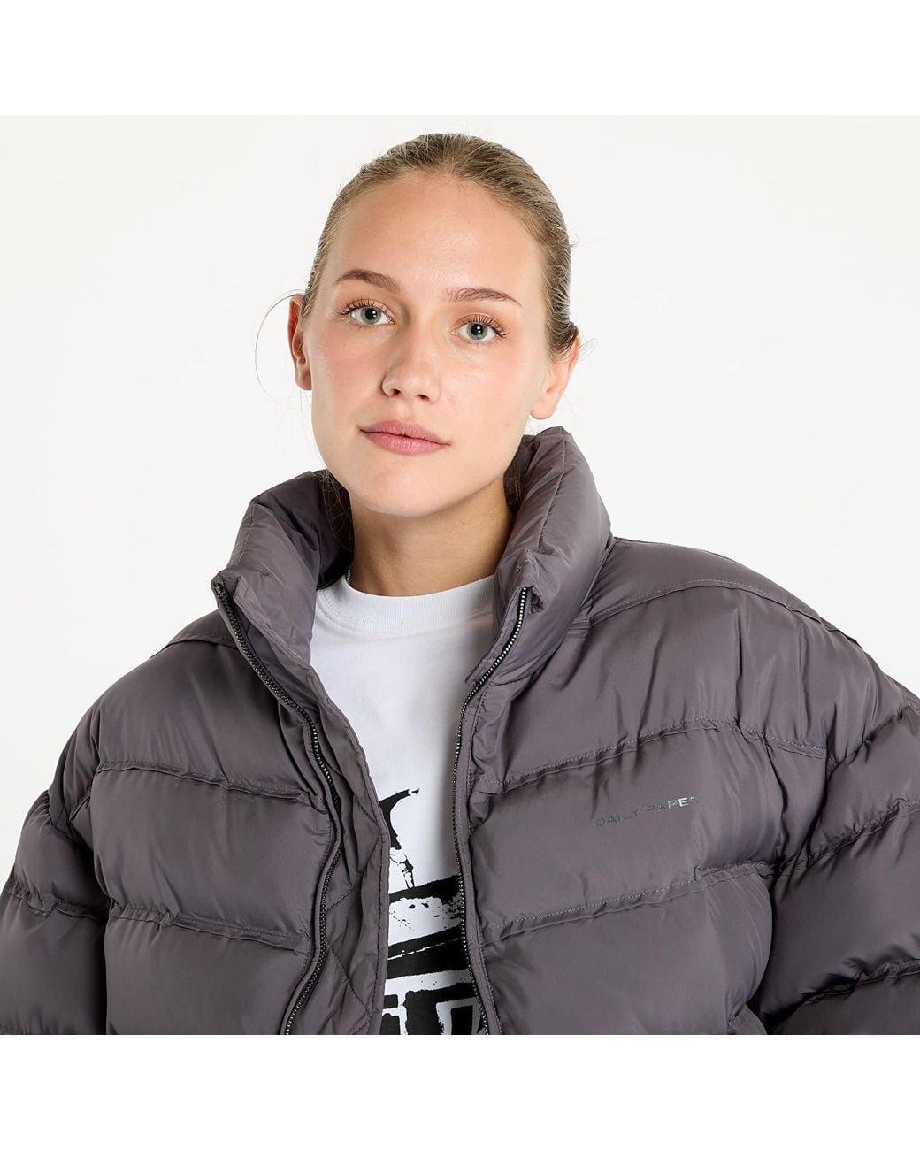 Daily Paper Jacket Sela Puffer Jacket in Gray | Lyst