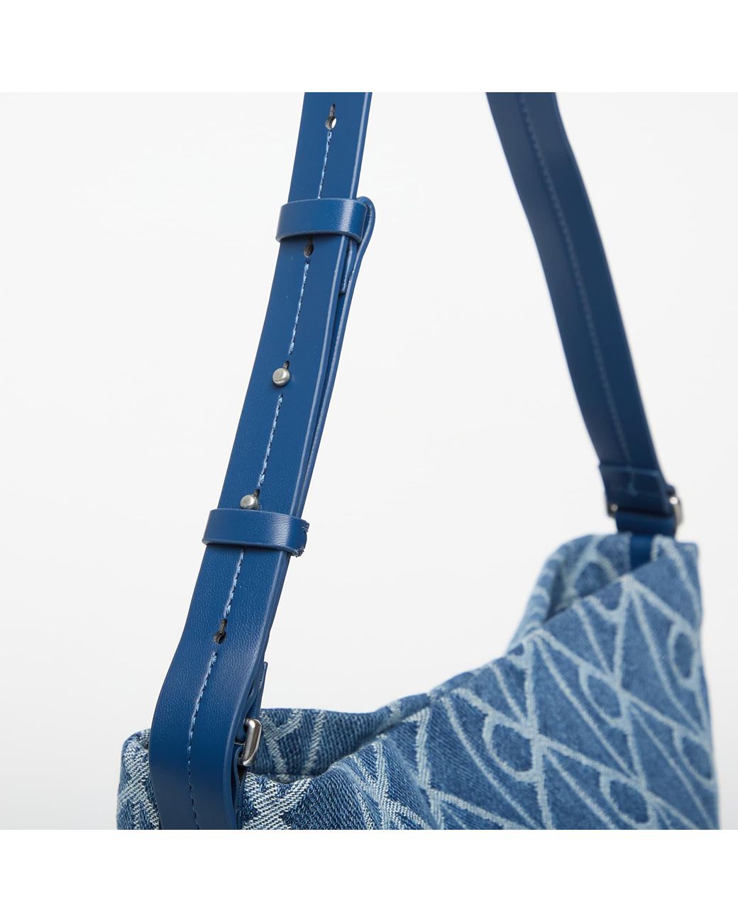 Calvin Klein Bag Emblem Aop Denim Bucket in Blue | Lyst