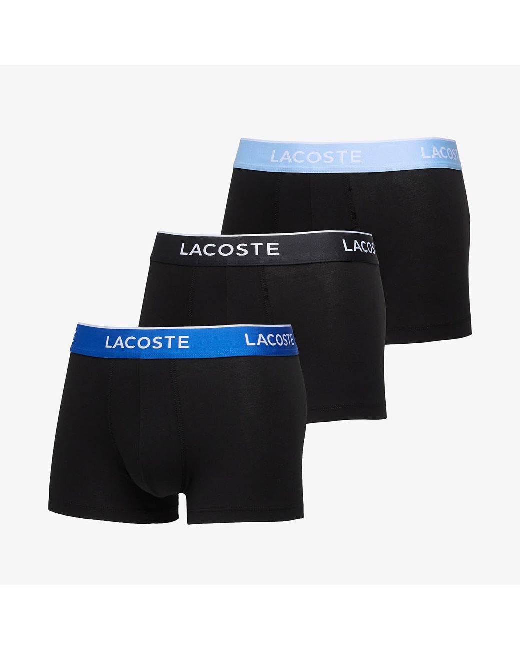 Lacoste Cotton Stretch Trunk 3-Pack/ Marina/ Overview/ Gra in Black for ...