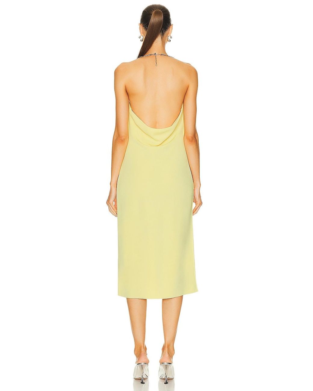 Bottega Veneta Double Fluid Viscose Knit Dress in Yellow | Lyst