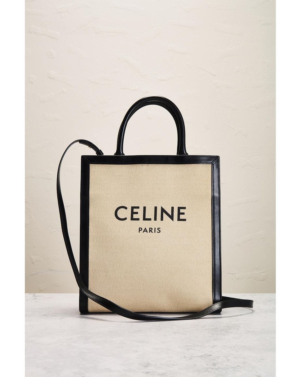 Celine Vertical Cabas Tote Bag in Natural | Lyst