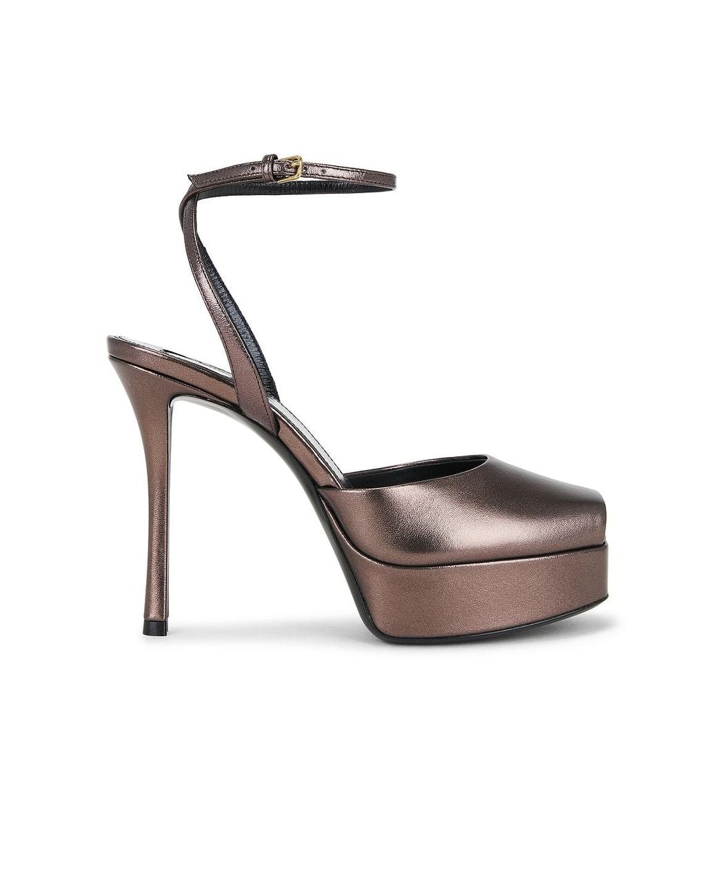 Saint Laurent La Scandale Platform Sandal in White | Lyst