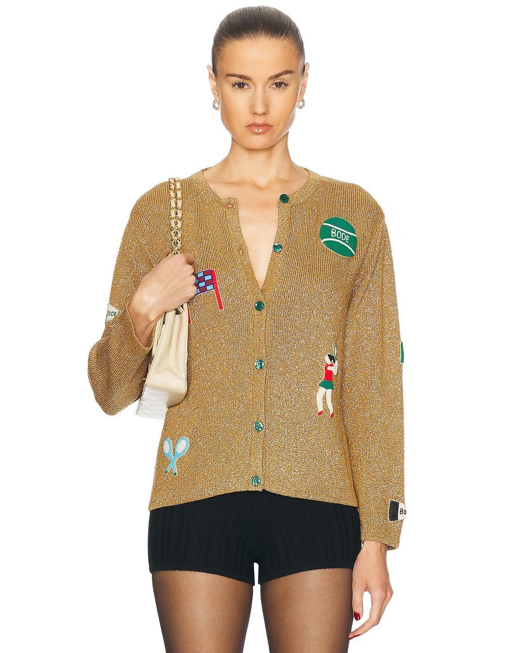 Bode Game Point Cardigan in Metallic | Lyst