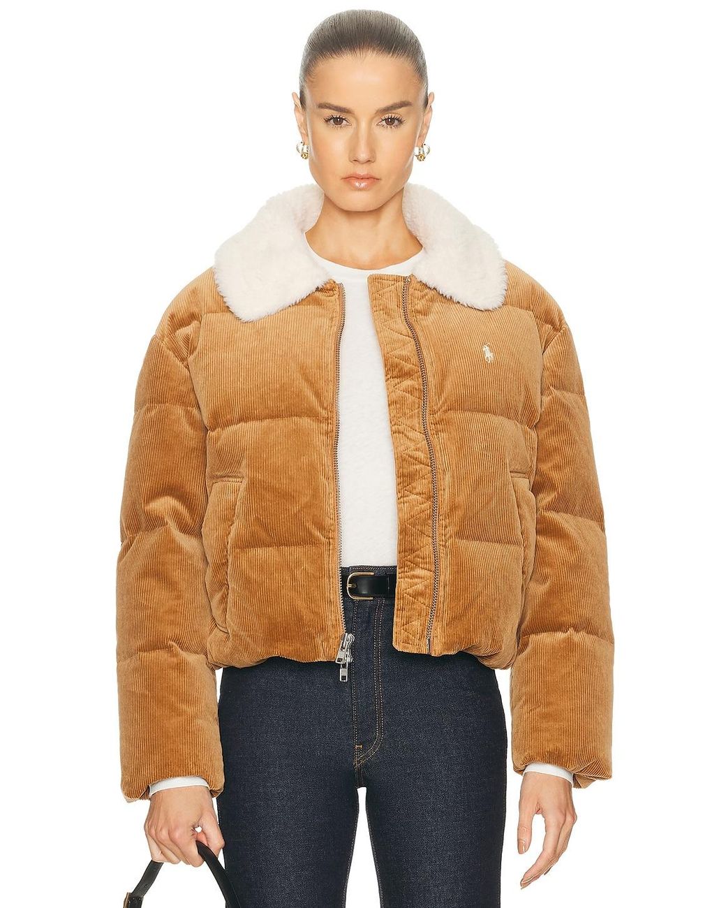 Polo Ralph Lauren Corduroy Fleece Jacket in Blue | Lyst