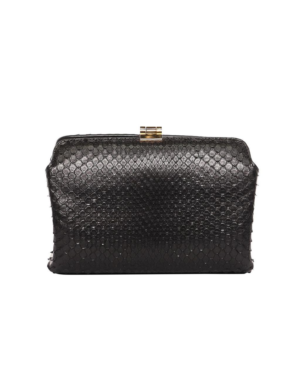 The Row Amazon Python Clutch in Black | Lyst