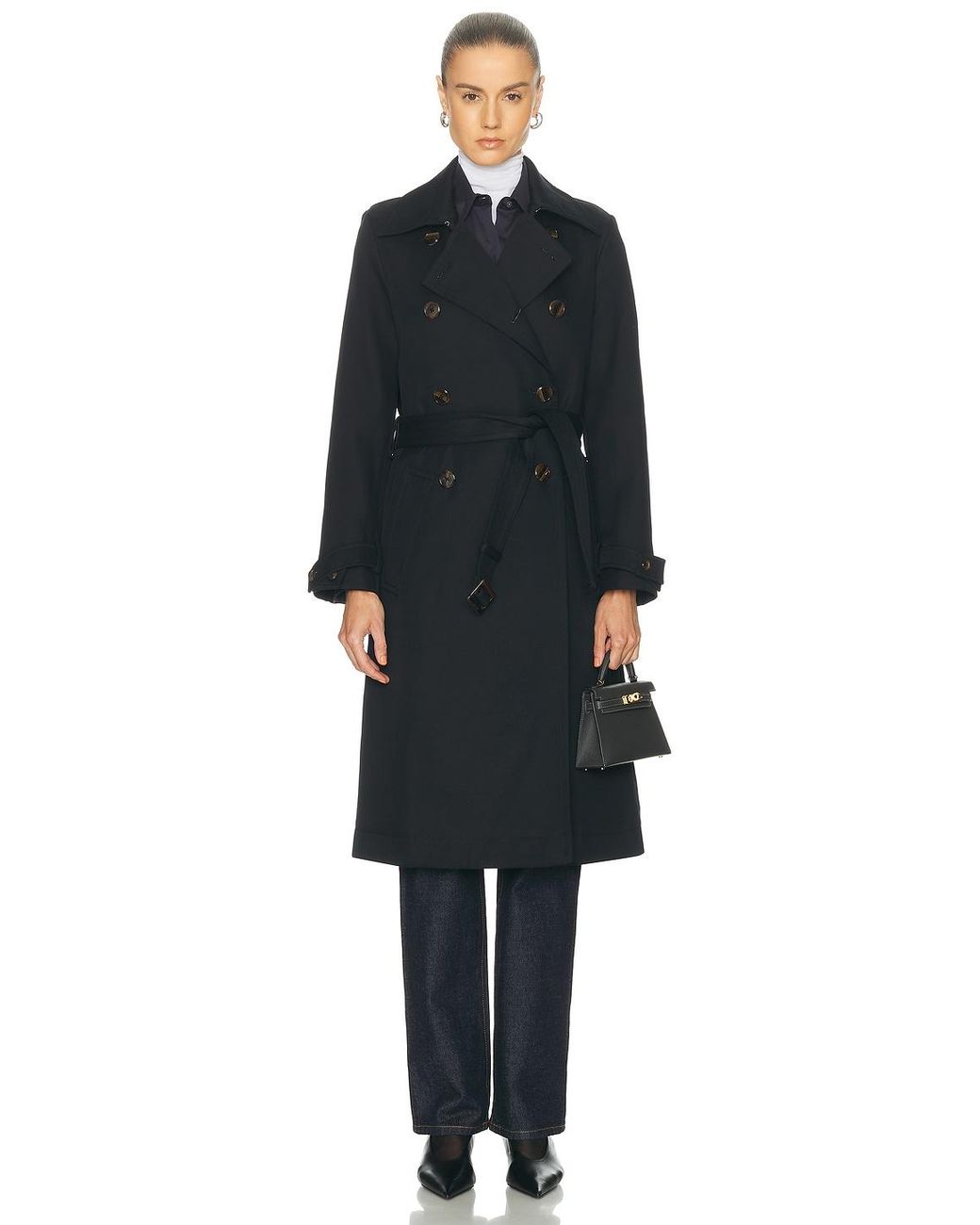 RENGGLI Trench Coat in Black | Lyst