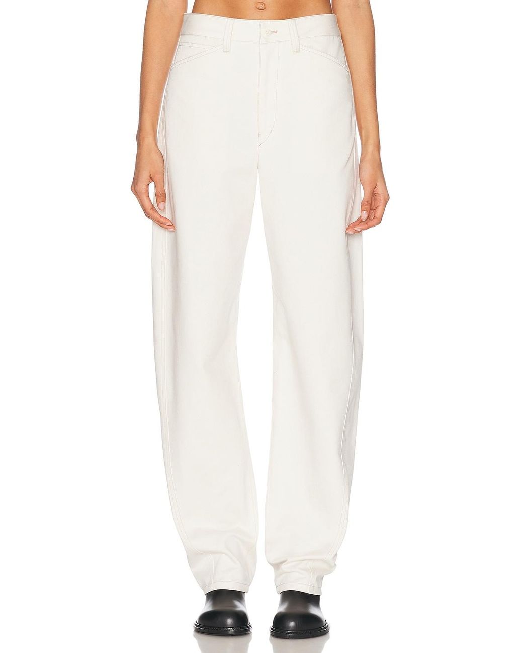 Lemaire Five Pocket Twisted Pant in White | Lyst