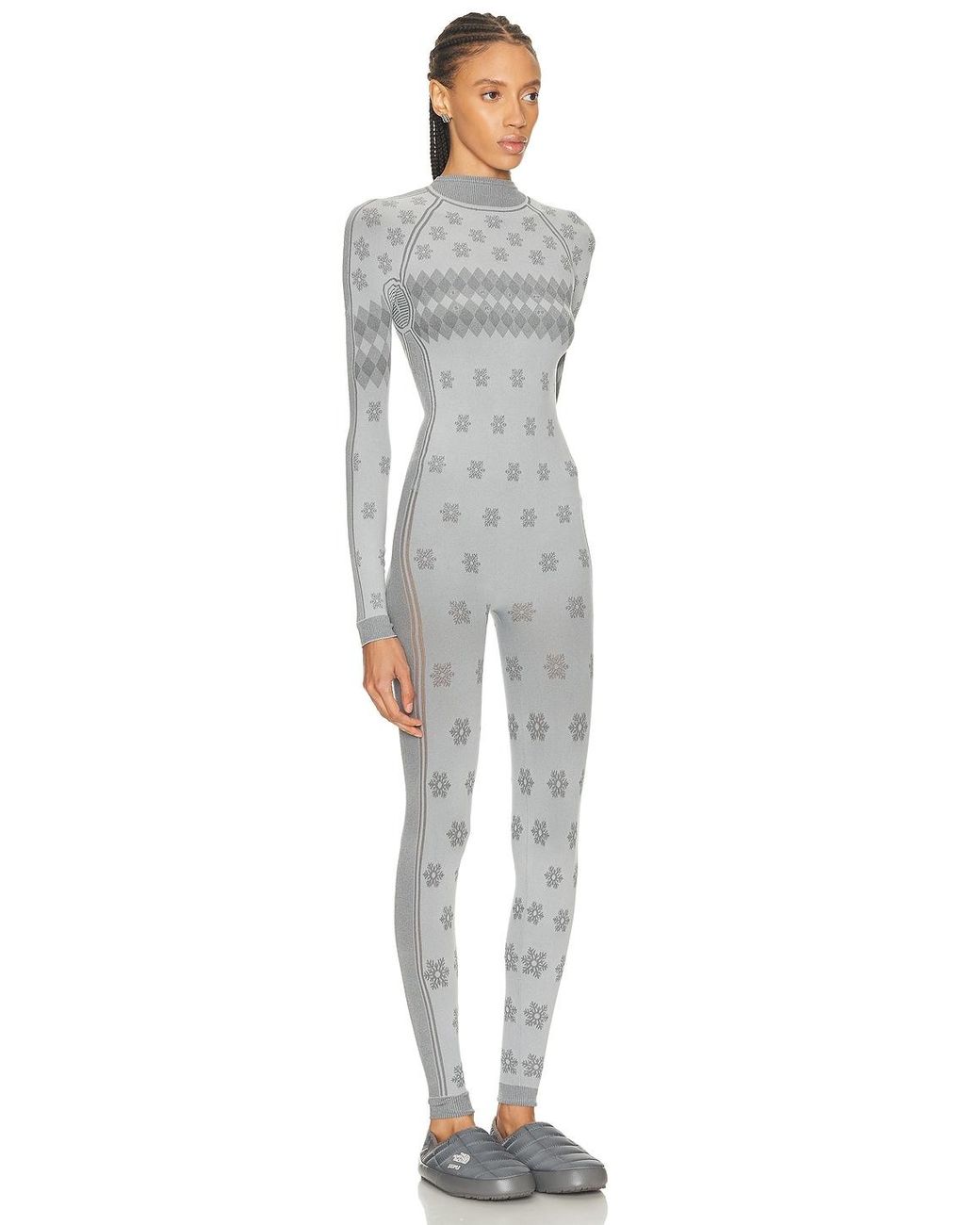 Skims Ski First Layers Turtleneck Catsuit in Gray | Lyst