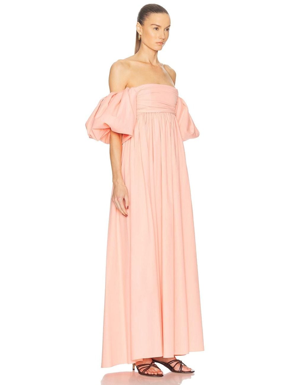 Caroline Constas Emilia Ruched Empire Maxi Dress in Pink | Lyst