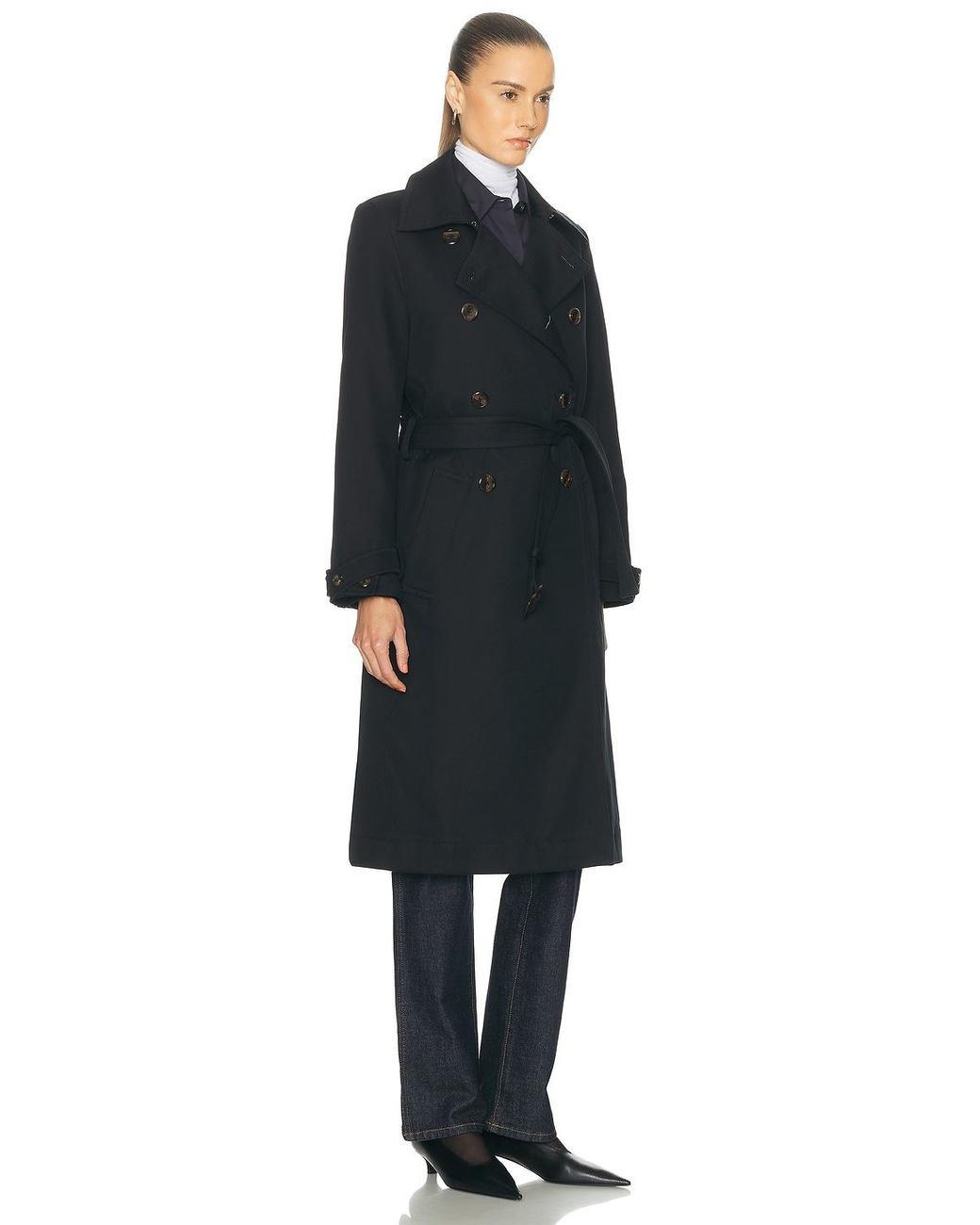 RENGGLI Trench Coat in Black | Lyst