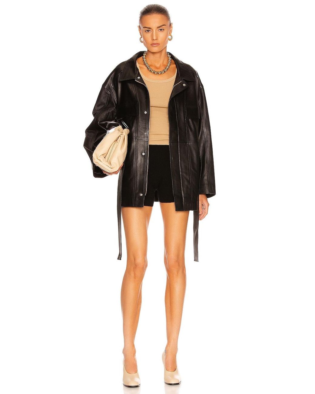 Nour Hammour Zakary Soft Leather Jacket in Black | Lyst