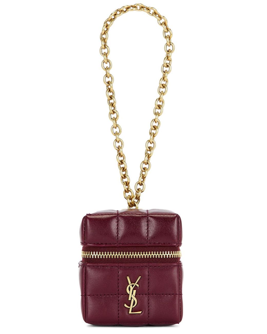 Saint Laurent Mini Cube Box With Chain in Red | Lyst