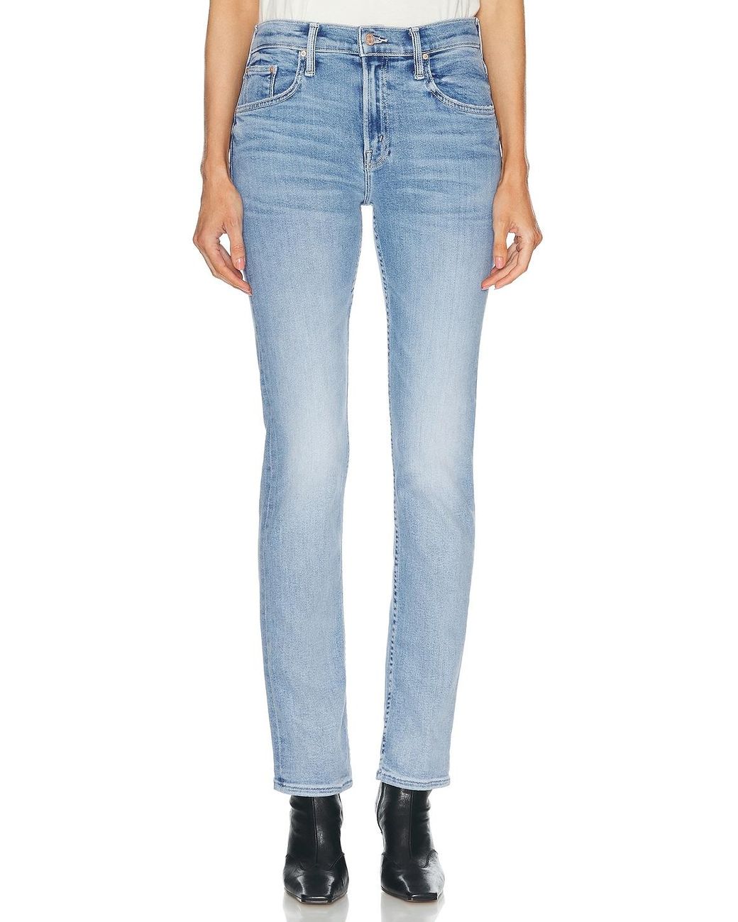 Mother The Mid Rise Rider Skimp in Blue | Lyst