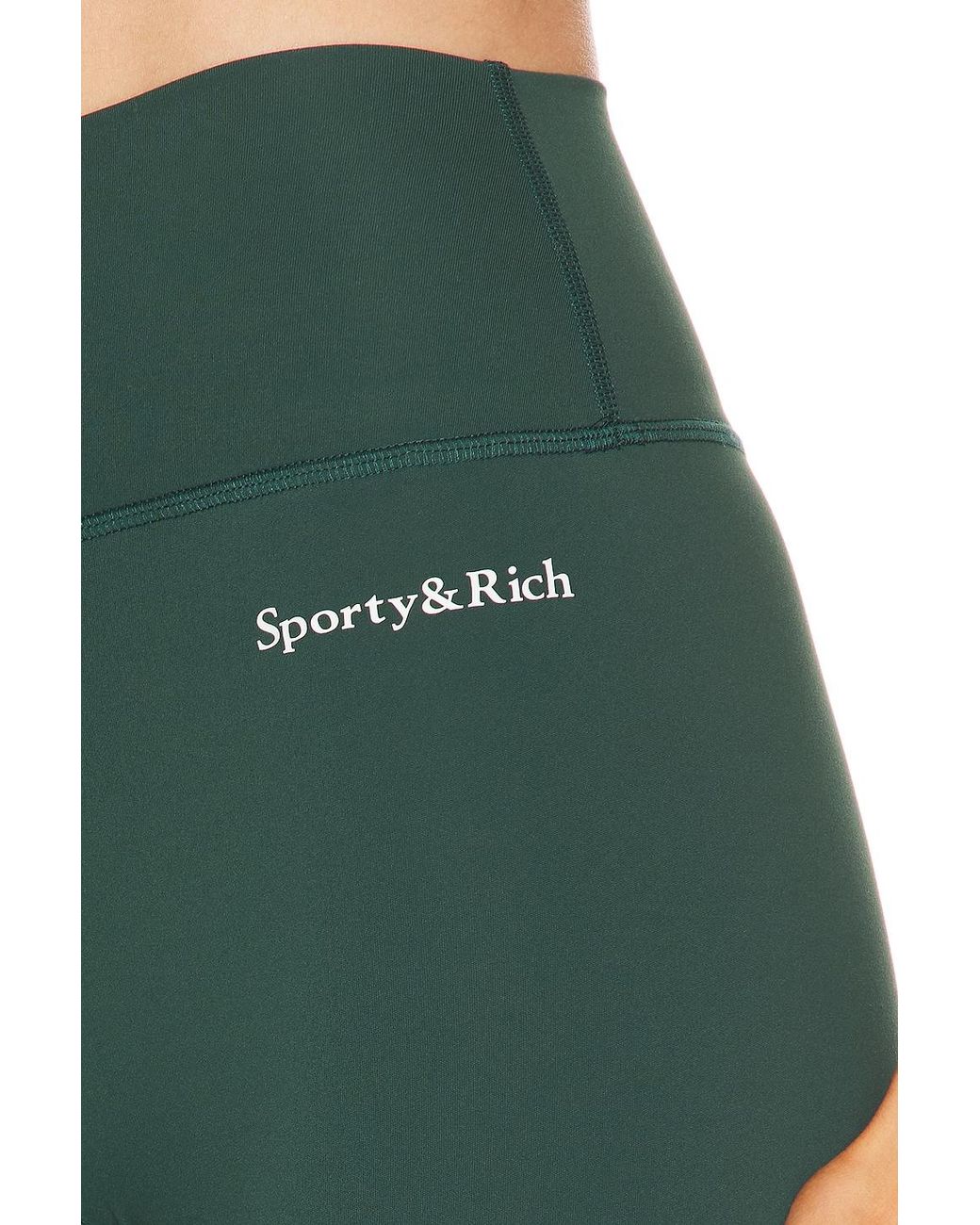 Sporty & Rich Serif Logo Legging in Green | Lyst