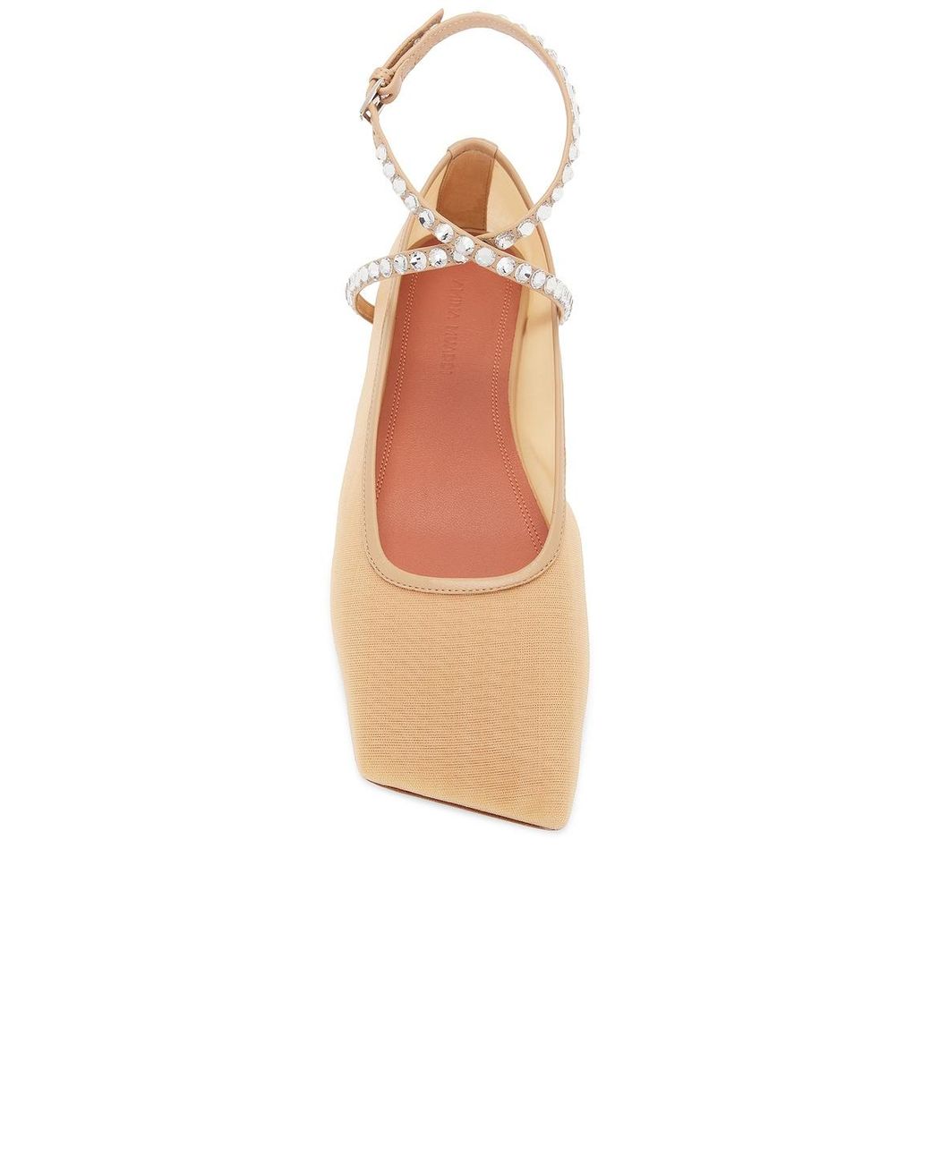 AMINA MUADDI Ane Mesh Crystal Flat in White | Lyst
