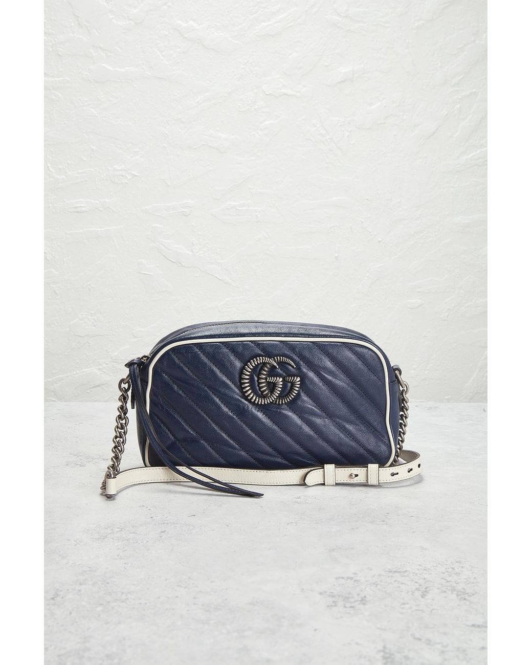 Gucci Gg Marmont Shoulder Bag in Blue | Lyst