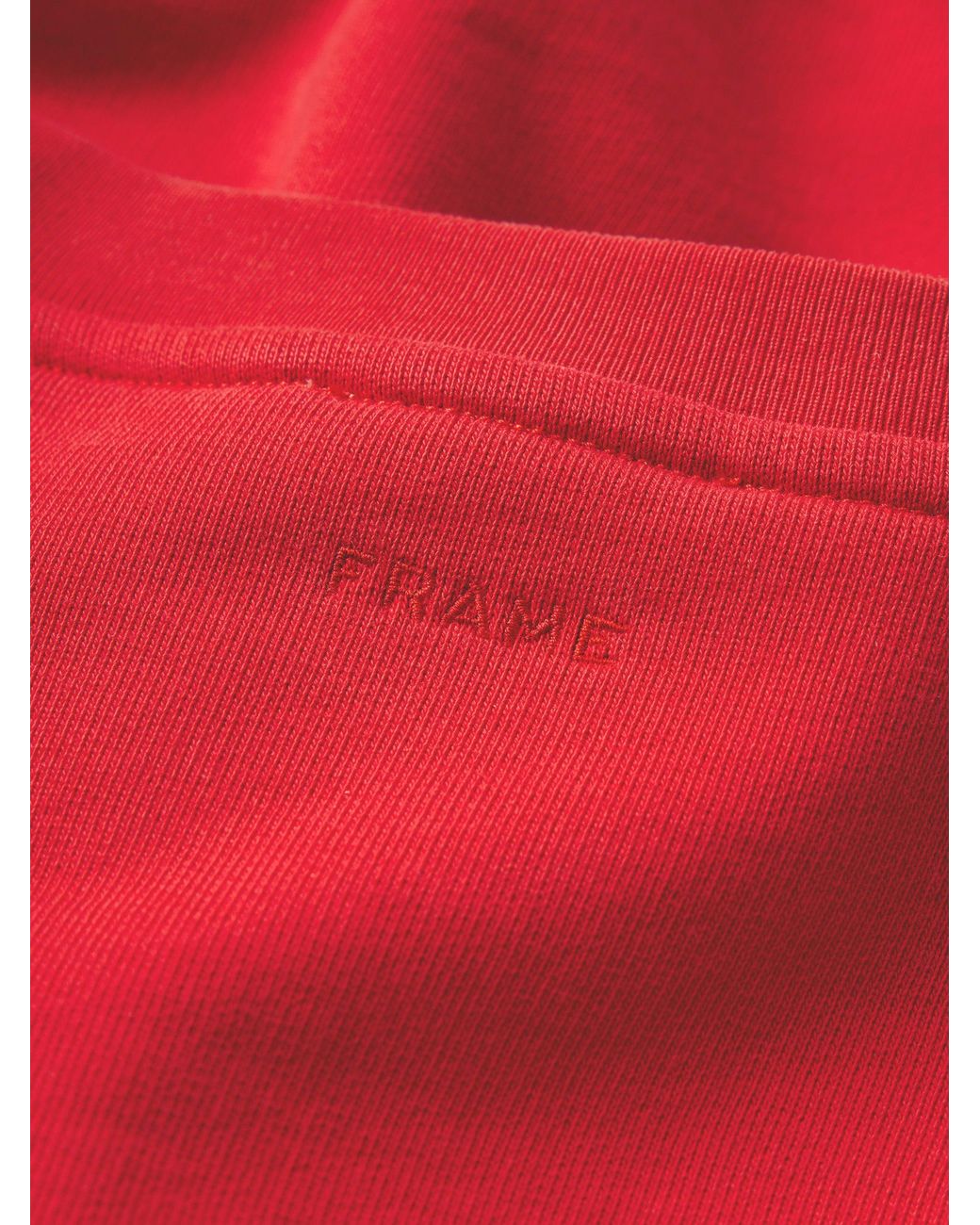 FRAME Ritz Tonal Logo Crewneck in Red | Lyst