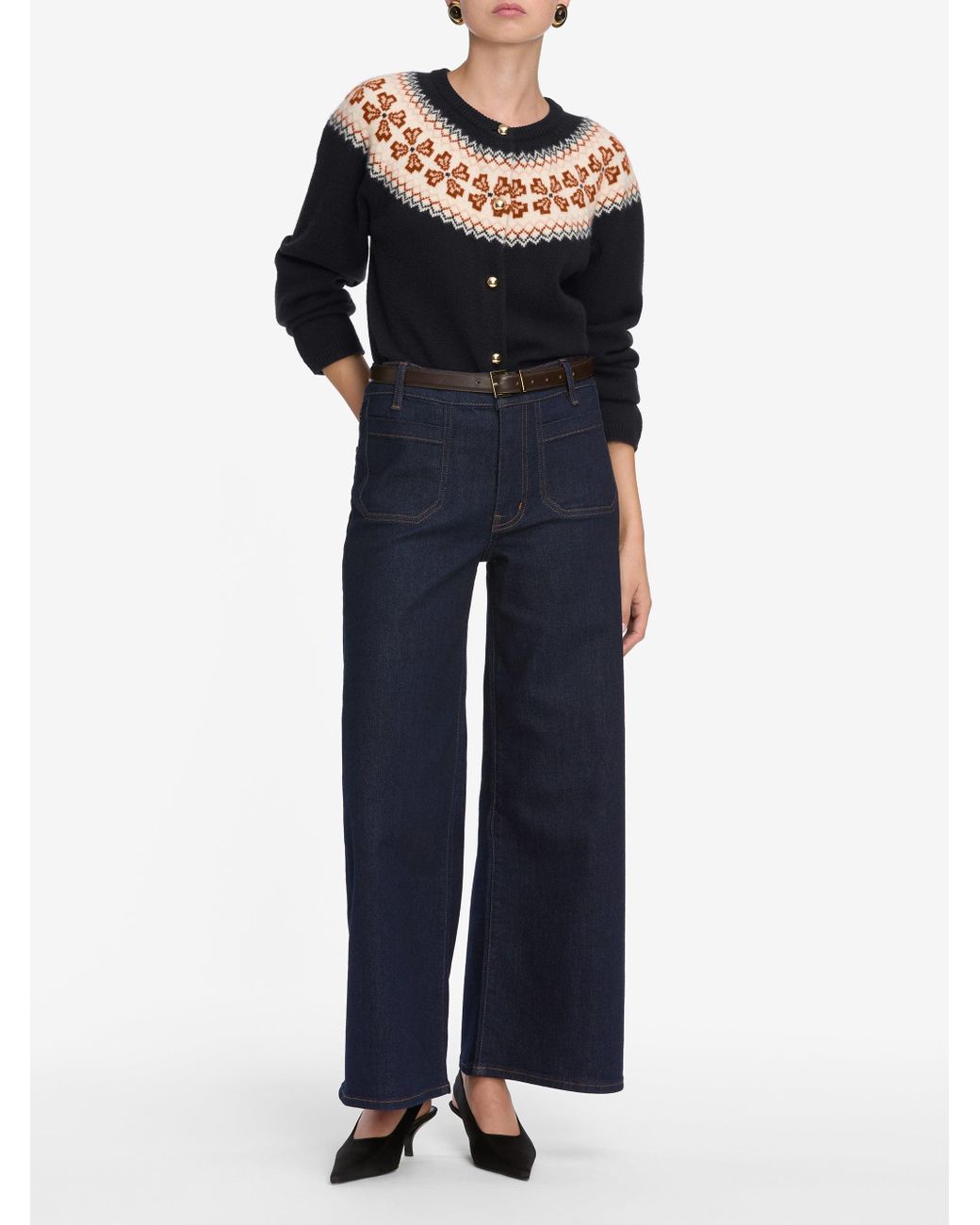 FRAME Le Pixie Slim Palazzo Modern Pocket in Blue | Lyst