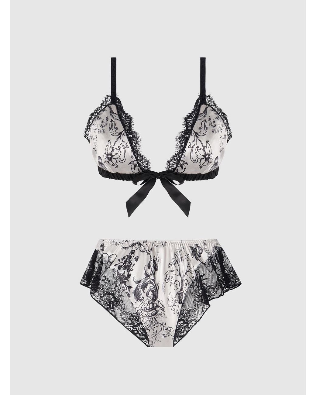 Frederick's of Hollywood Scarlett Satin Sleep Bra & Shorty Set in White ...