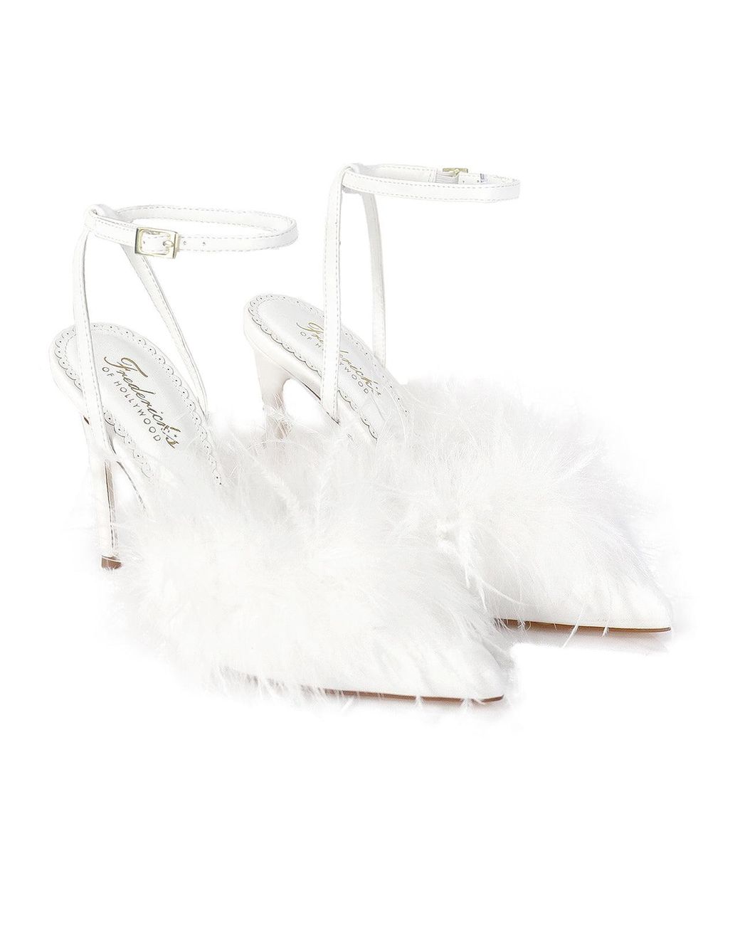 Frederick's of Hollywood Valerie Feather Pump in White | Lyst