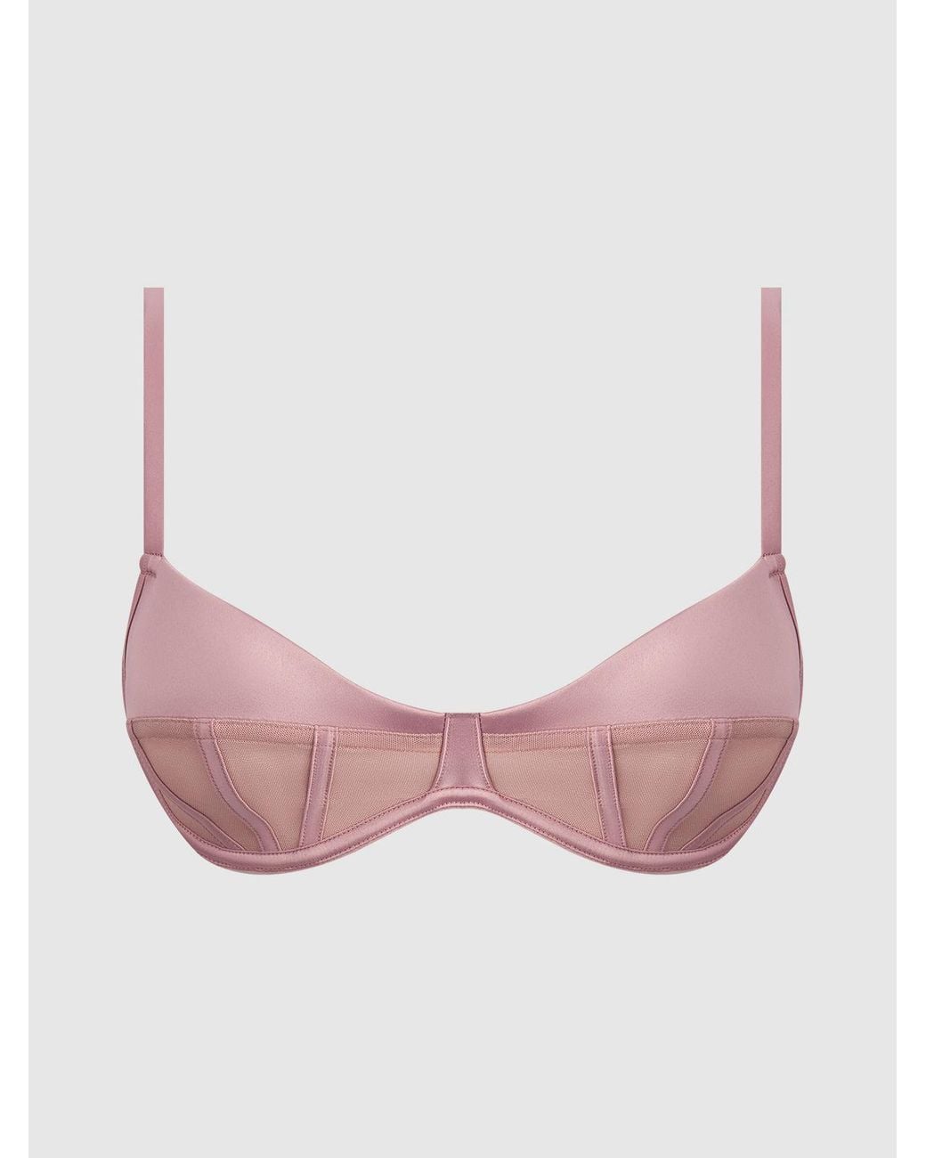 Frederick's of Hollywood Petra Satin & Mesh Unlined Corset Cup Bra in ...