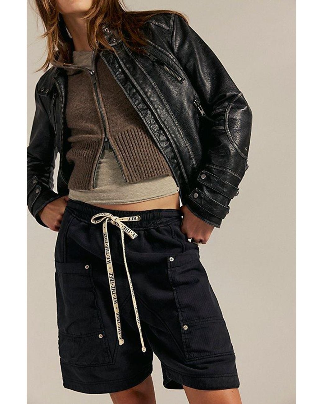 Free People Jet Set Shorts in Black | Lyst