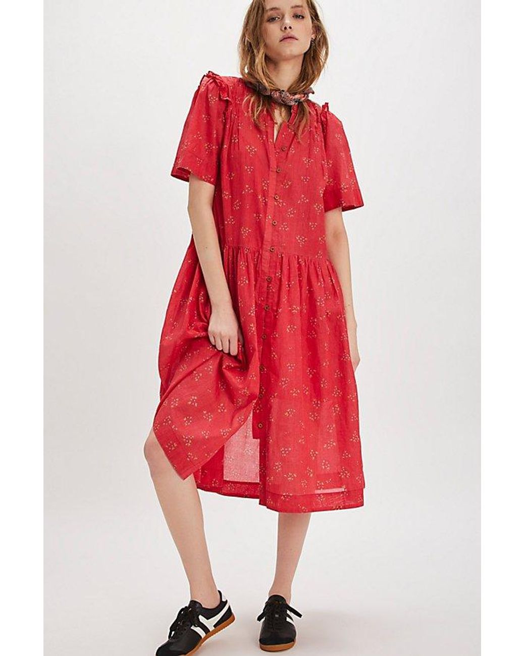 Free People Bella Mae Midi Dress in Red | Lyst