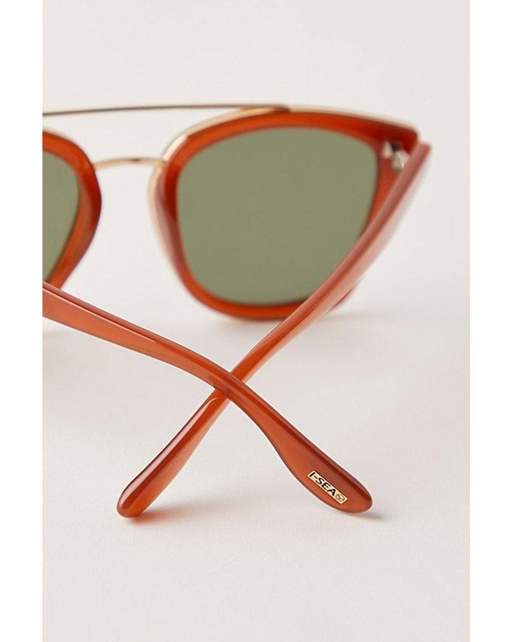 Free People Chloe Polarized Aviator Sunglasses in Brown | Lyst