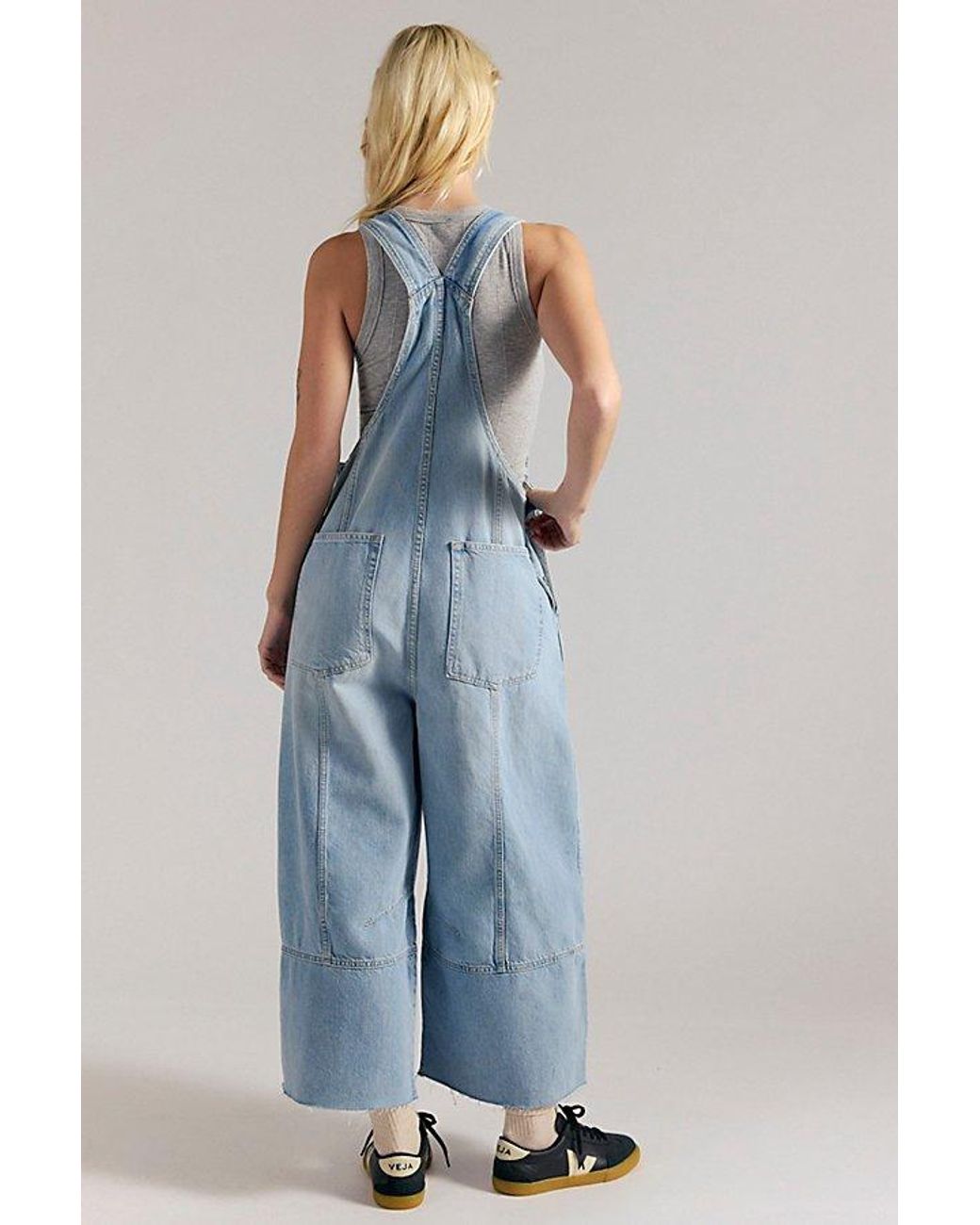 Free People Rambler Overalls in Blue | Lyst