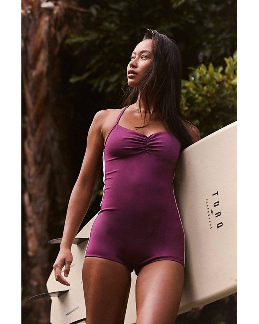 Rhythm Piper Short One-Piece Surf Suit in Black | Lyst