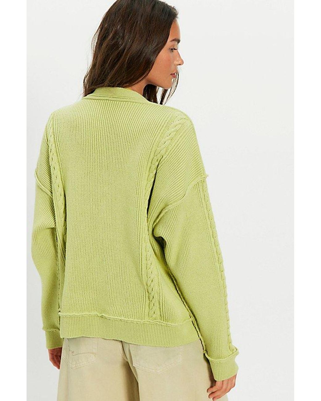 Free People Judd Cardi in Yellow | Lyst