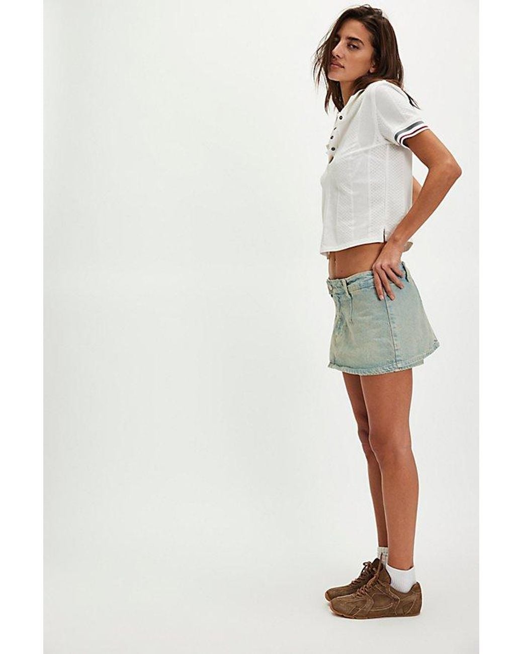 Free People We The Free Galivanting Peekaboo Skort in Gray | Lyst