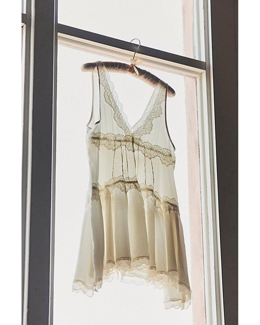 Free People In This Groove Mini Slip in White | Lyst