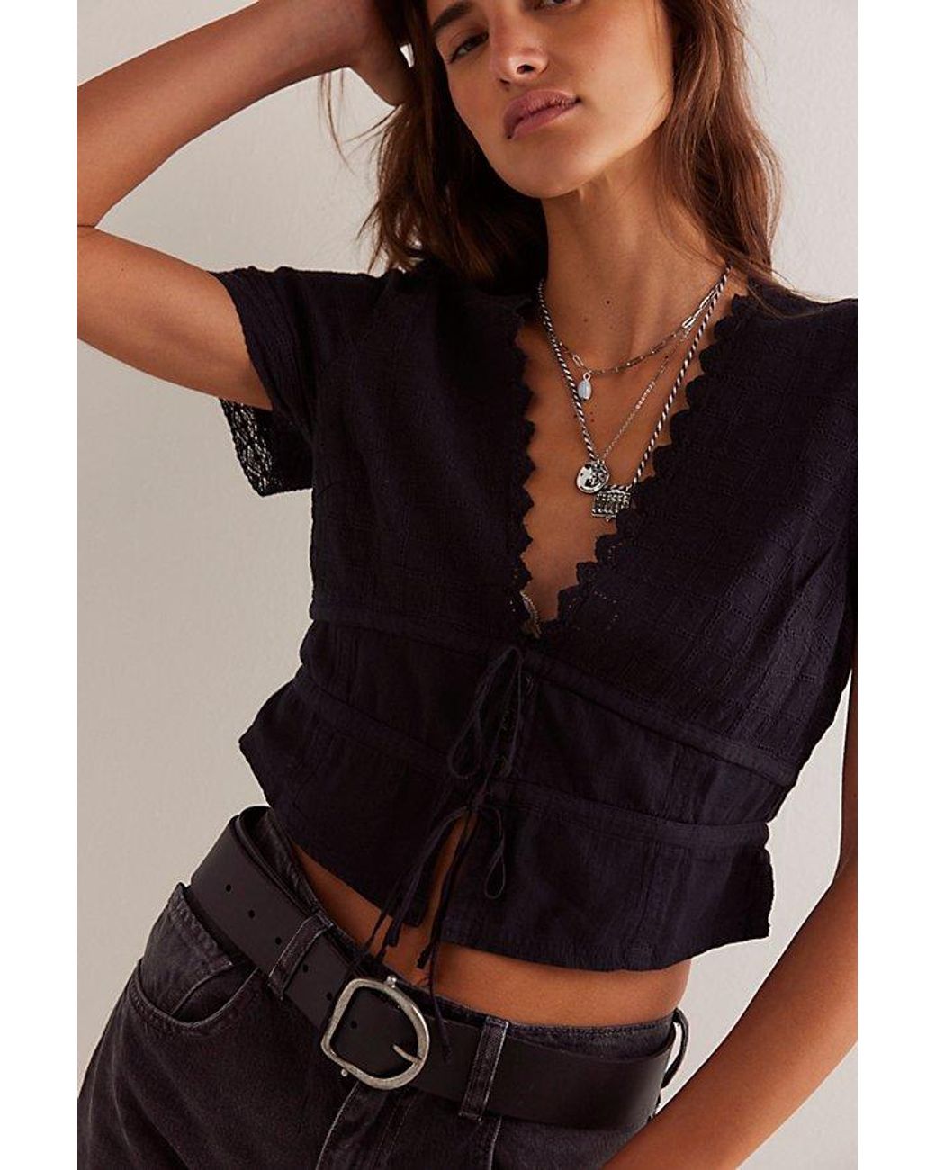 Free People We The Free Riviera Top in Black | Lyst