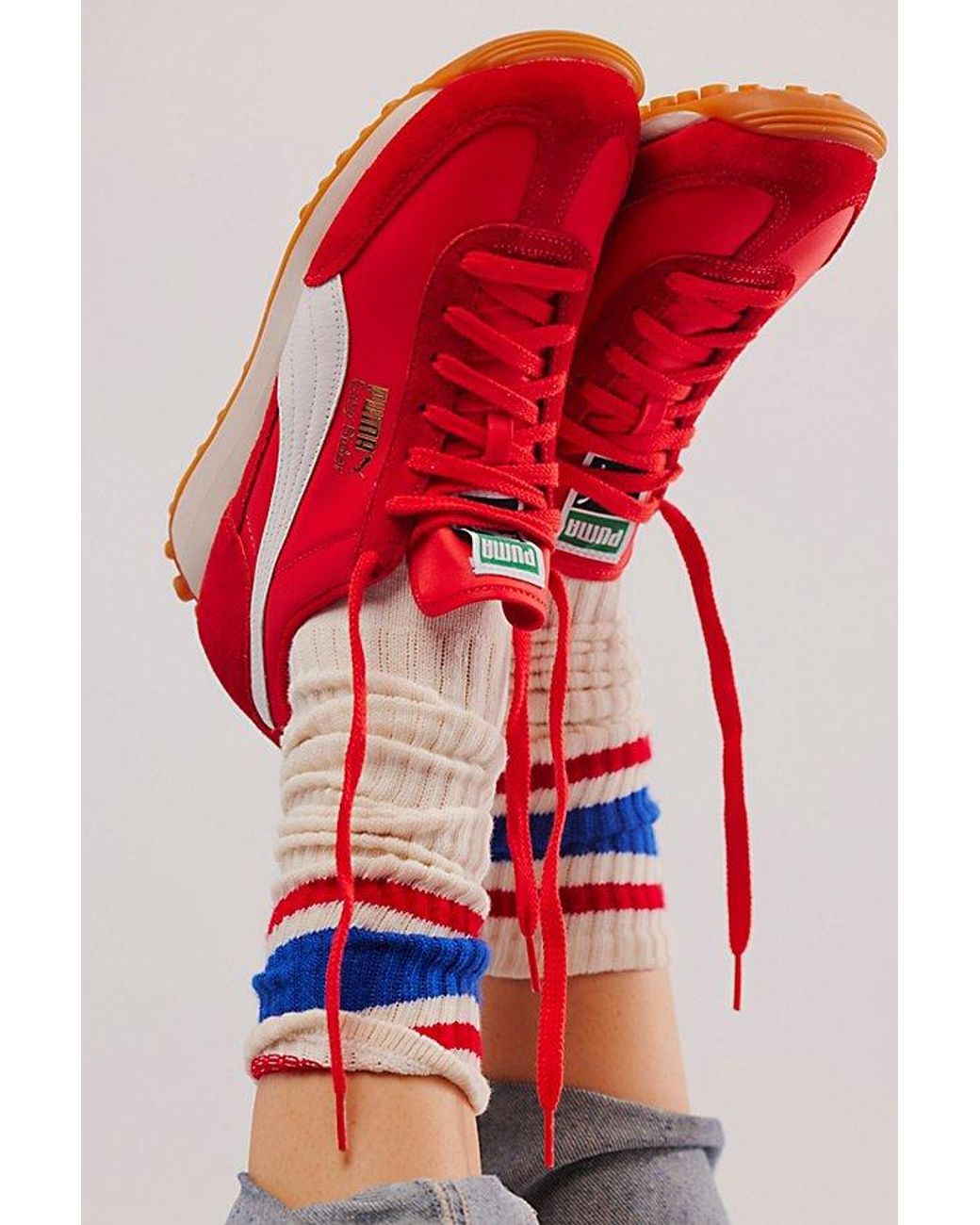PUMA Easy Rider Vintage Suede Sneakers in Red | Lyst