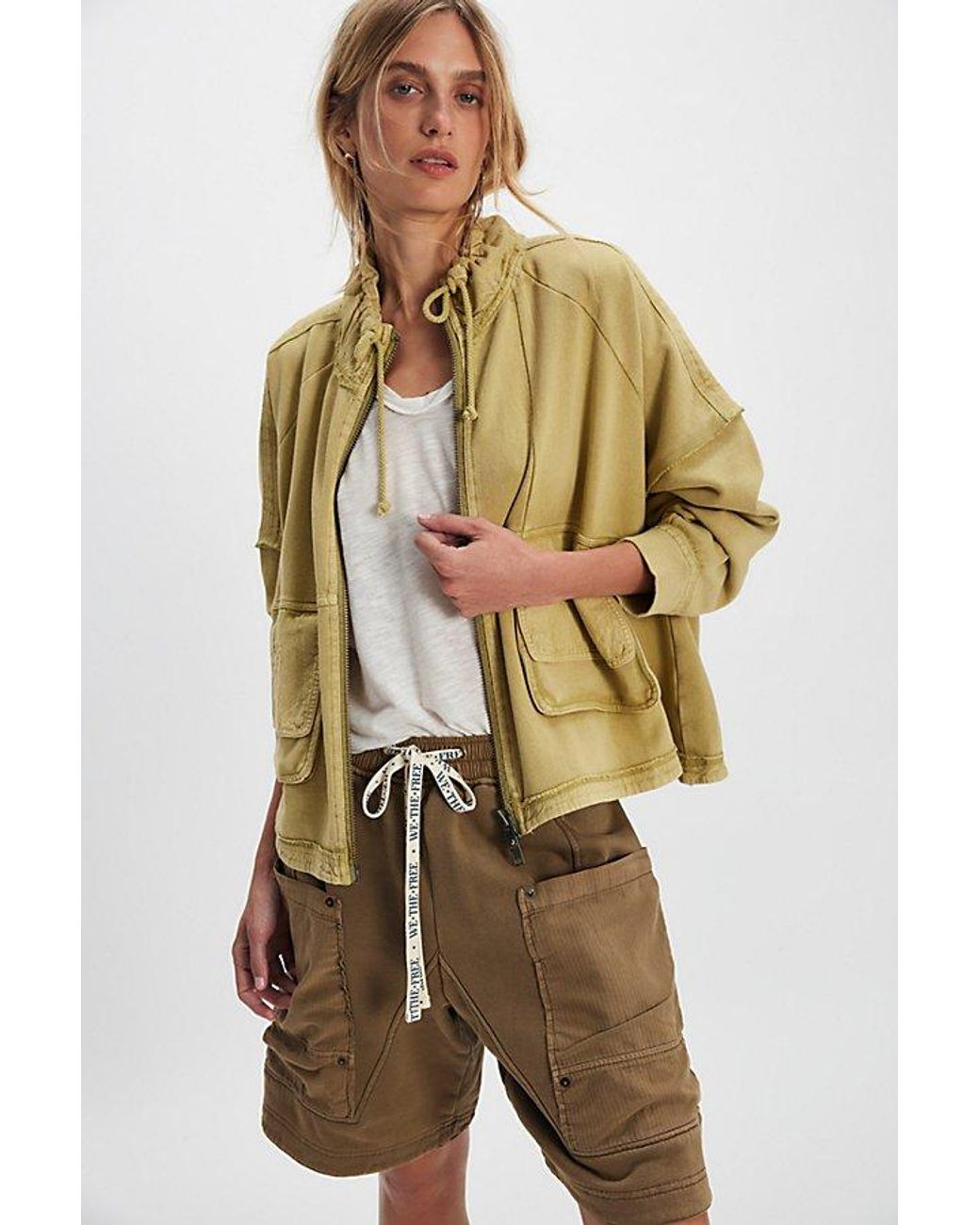 Free People Jet Set Shorts in Green | Lyst