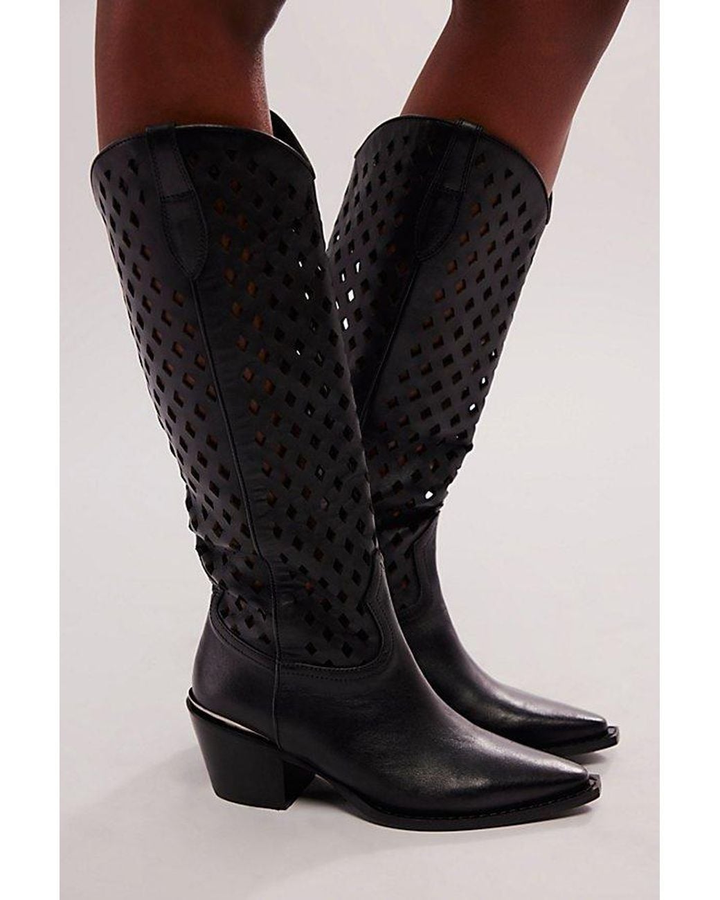 Free People Diamonds Are Forever Cowboy Boots in Black | Lyst