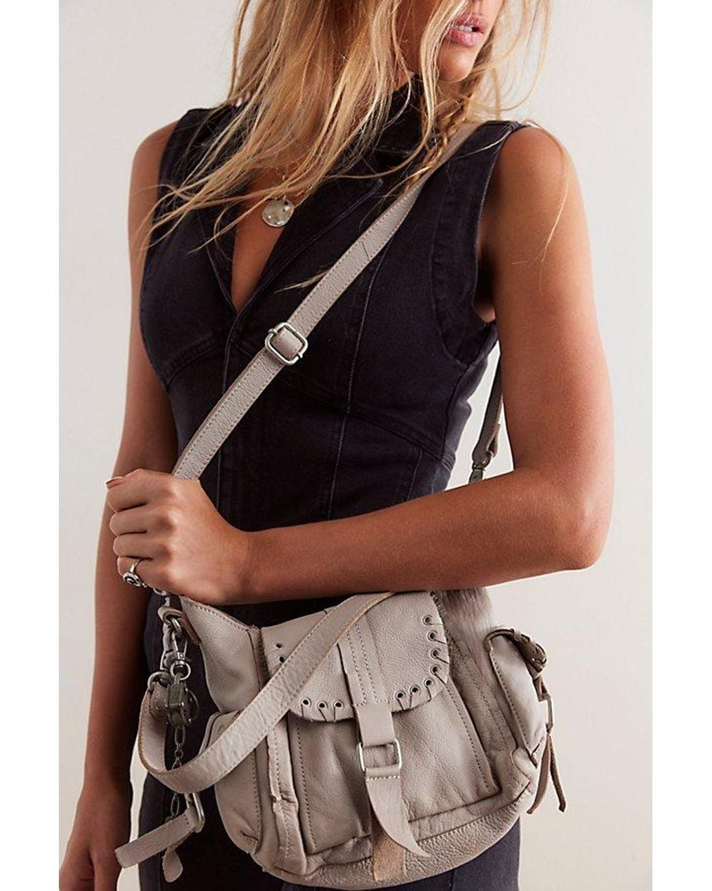 Free People We The Free Baby Leigh Distressed Tote in Brown | Lyst