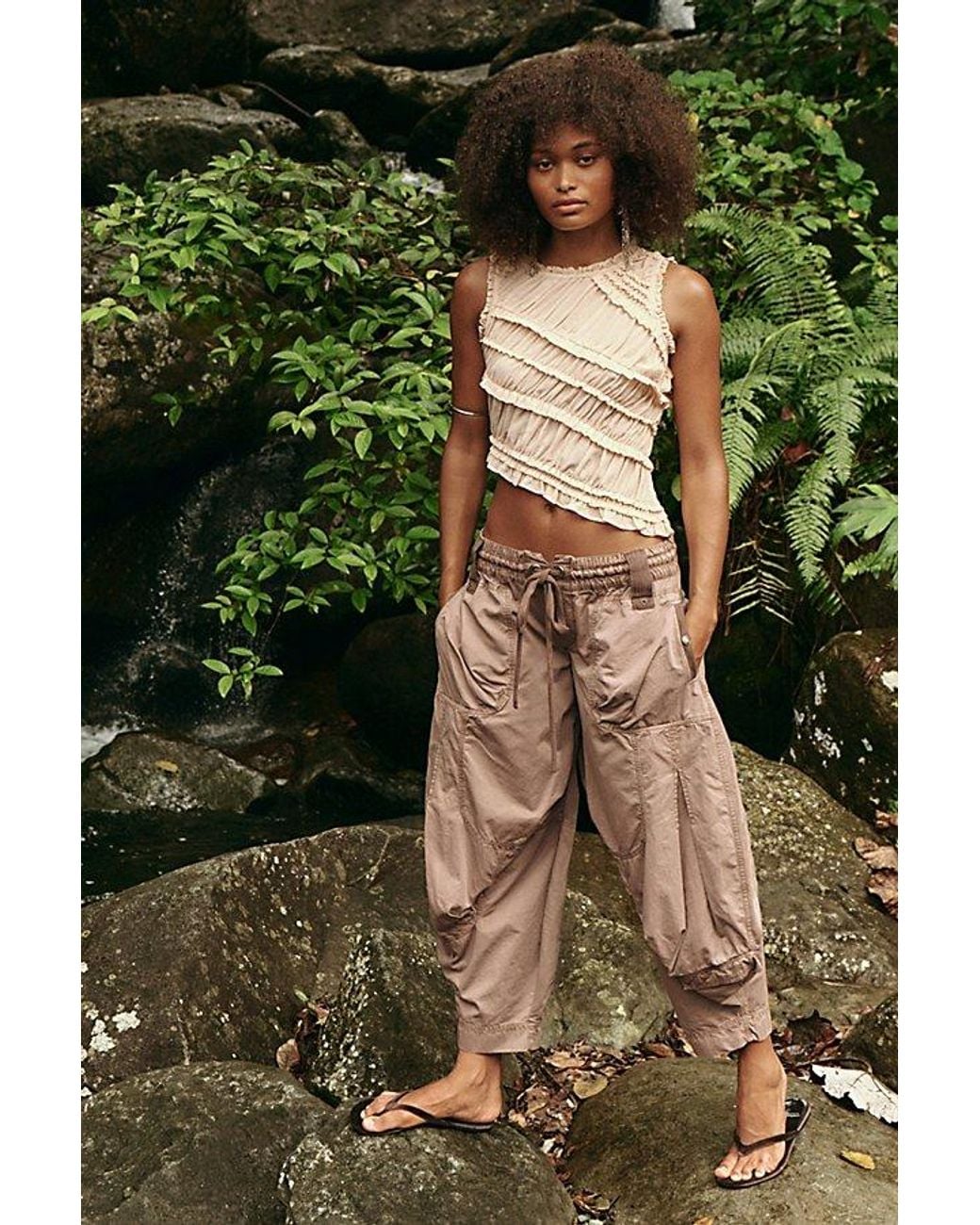 Free People S Smocked Top in Brown | Lyst