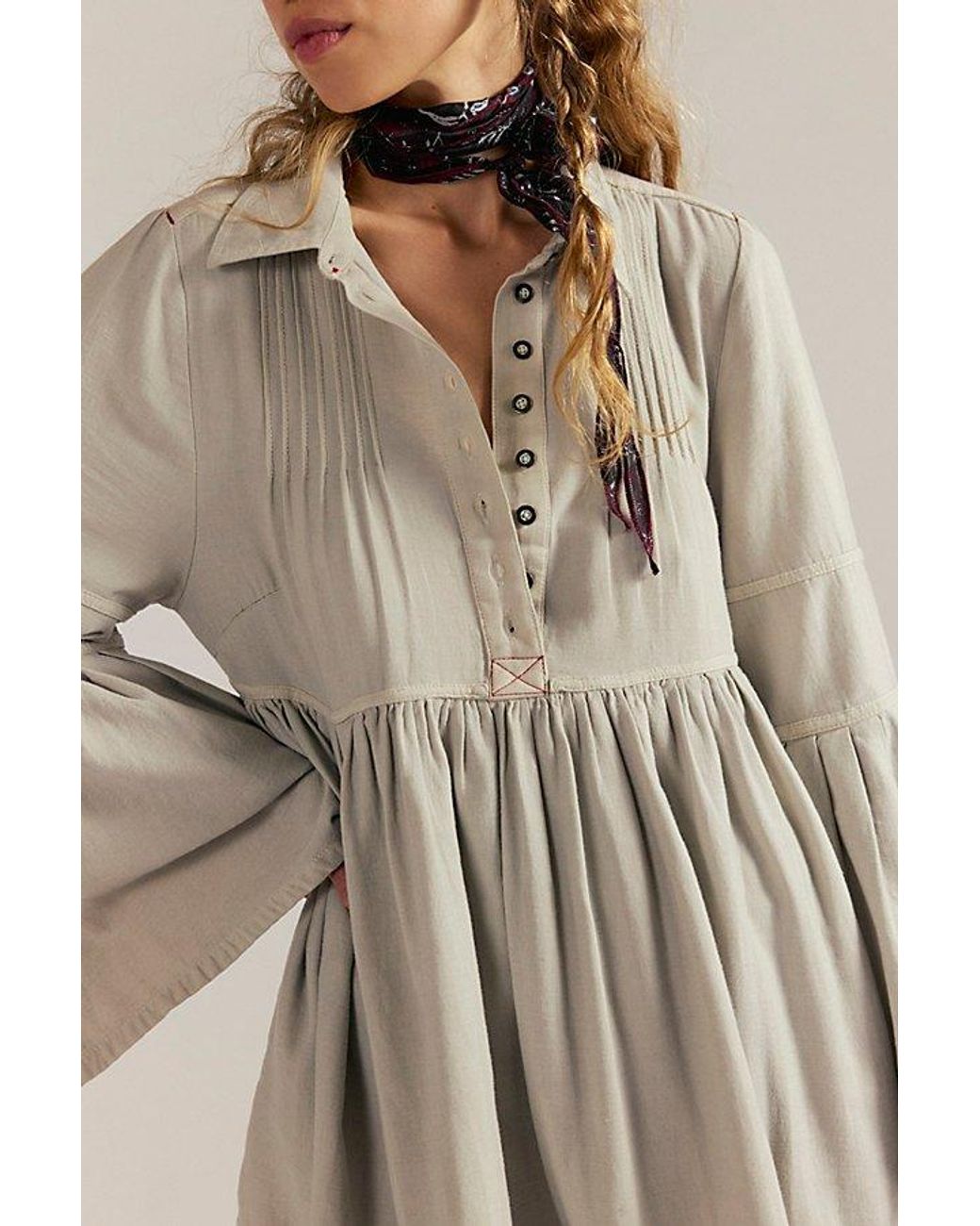 Free People Down East Denim Mini Dress in Blue | Lyst