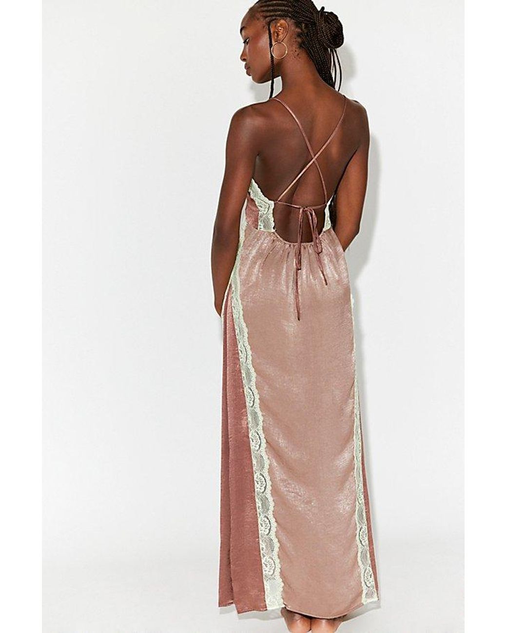 Intimately By Free People Some Kind Of Love Maxi Slip in Brown | Lyst