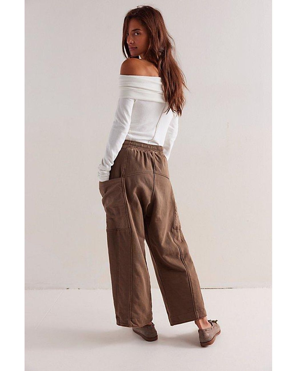 Free People Jet Set Knit Pull-on Pants in Brown | Lyst