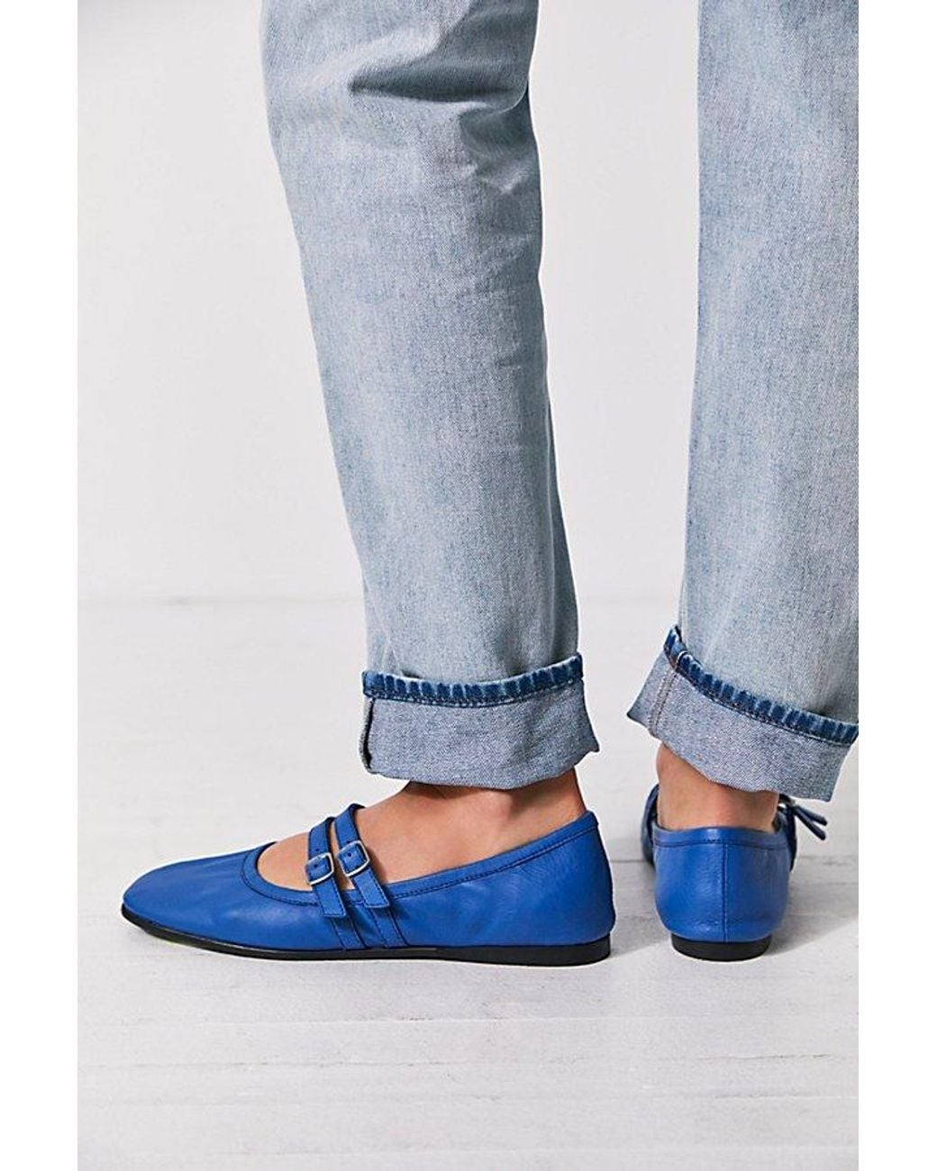 Blue Flat Shoes