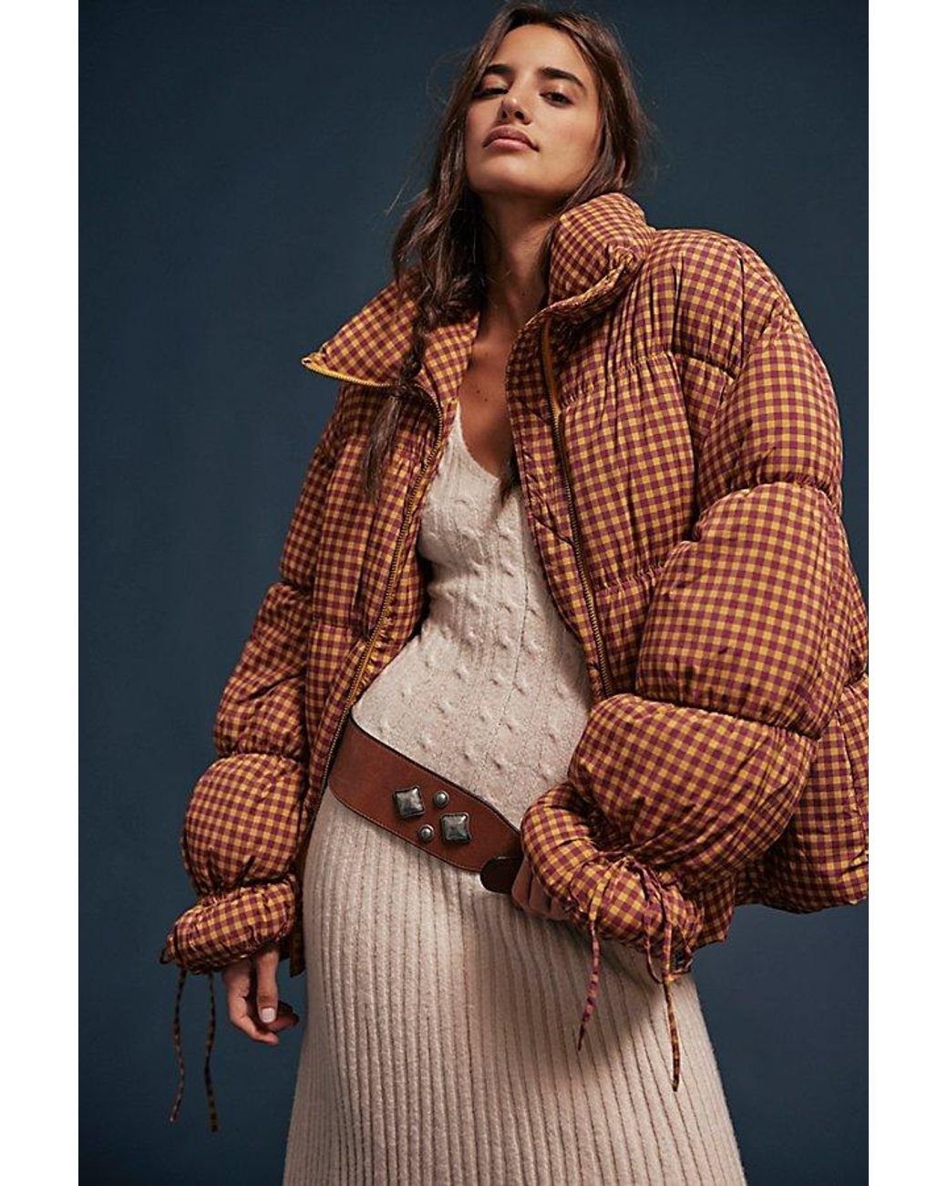 Free People Printed Cotton Candy Puffer Jacket in Blue | Lyst