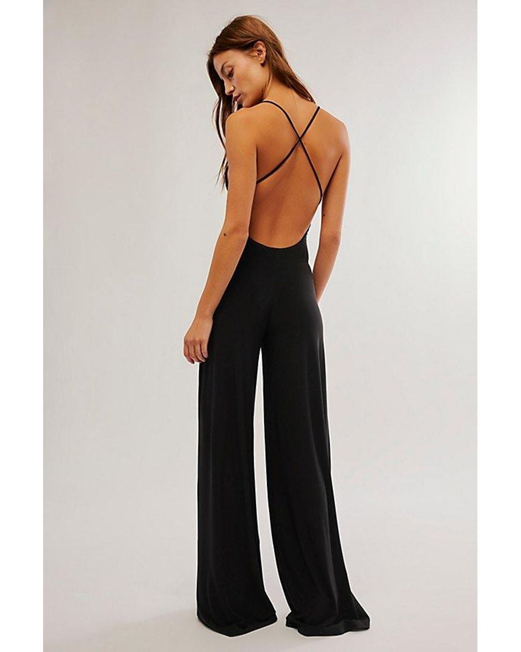Norma Kamali Low-back Slip Jumpsuit in Blue | Lyst