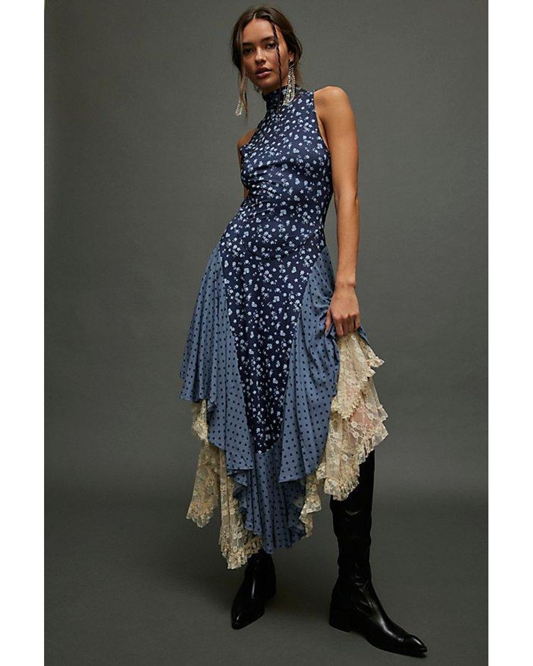 Free People Ramada Midi Dress in Black | Lyst